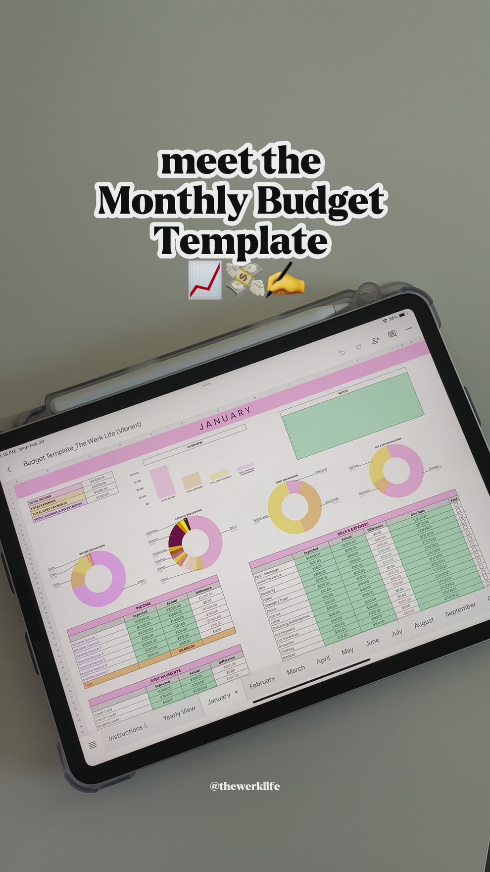 Monthly Budget Template (Google Sheets) – The WERK LIFE